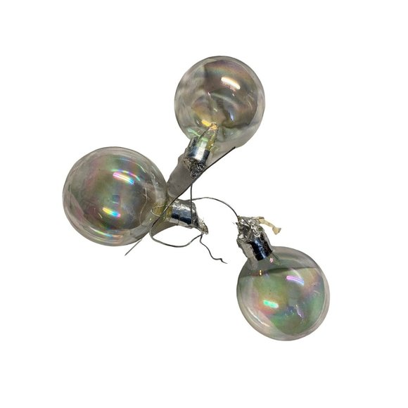 Unknown | Holiday | Set Of 3 Iridescent Clear Glass Bulbs With Wire ...